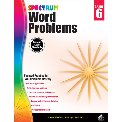 Spectrum Word Problems Workbook Grade 6 Spectrum® CD704492