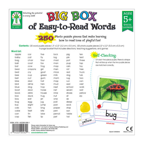 Big Box of Easy-to-Read Words Puzzle Key Education CD840011