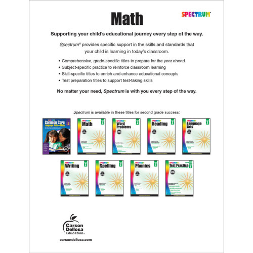 Spectrum Math Workbook Grade 2 Carson-Dellosa Education® CD704562
