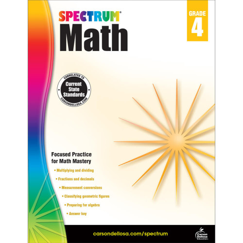 Spectrum Math Workbook Grade 4 Carson-Dellosa Education® CD704564