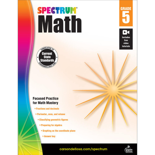 Spectrum Math Workbook Grade 5 Carson-Dellosa Education® CD704565