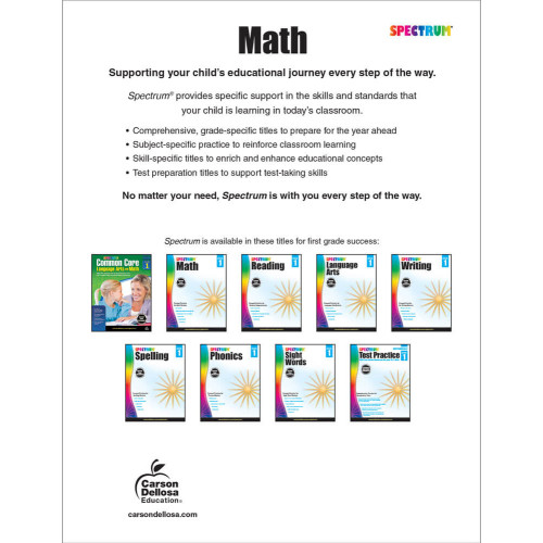 Spectrum Math Workbook Grade 1 Carson-Dellosa Education® CD704561