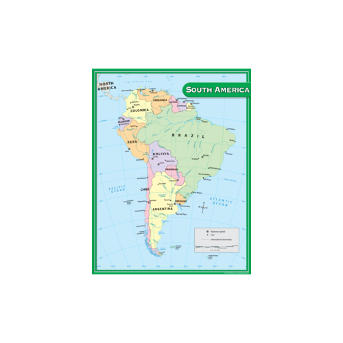 South America Map Chart Teacher Created Resources TCR-7656
