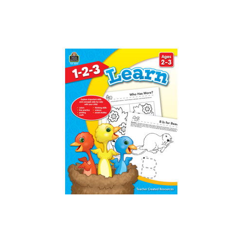 1-2-3 Learn Ages 2-3 Book Teacher Created Resources TCR8001