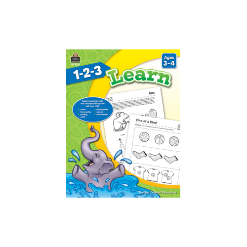 1-2-3 Learn Ages 3-4 Book Teacher Created Resources TCR8002