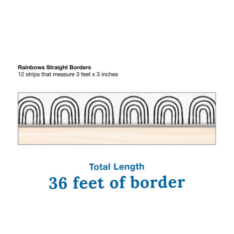 Black & White Rainbows Straight Bulletin Boards Borders Carson-Dell...