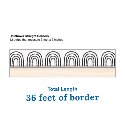 Black & White Rainbows Straight Bulletin Boards Borders Carson-Dell...