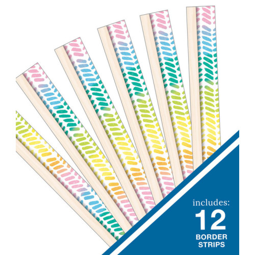 Watercolor Chevron Straight Bulletin Board Borders Carson-Dellosa E...