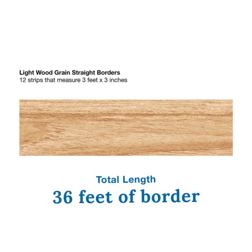 Light Wood Grain Straight Bulleting Board Borders Carson-Dellosa Ed...