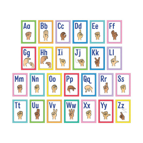 Mini Posters: Sign Language Alphabet Poster Set Grade PK-5 Carson-D...