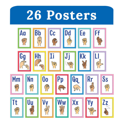 Mini Posters: Sign Language Alphabet Poster Set Grade PK-5 Carson-D...